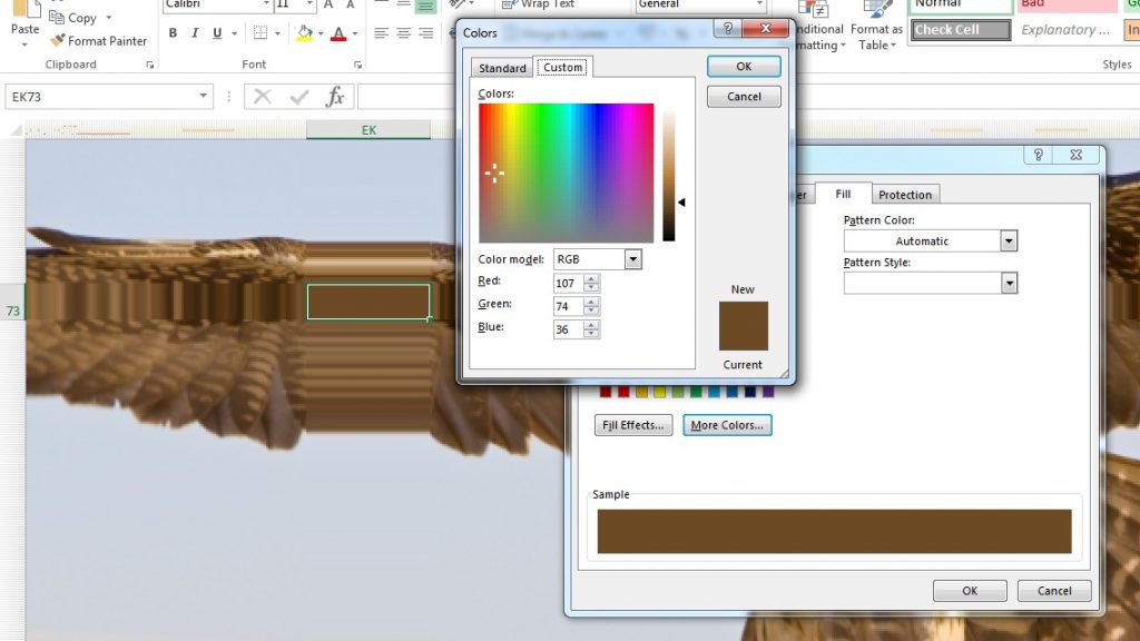 Excel Art – a painting using 224 thousand colour filled cells (and a ...